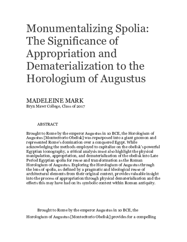 (PDF) Monumentalizing Spolia: The Significance of Appropriation and ...