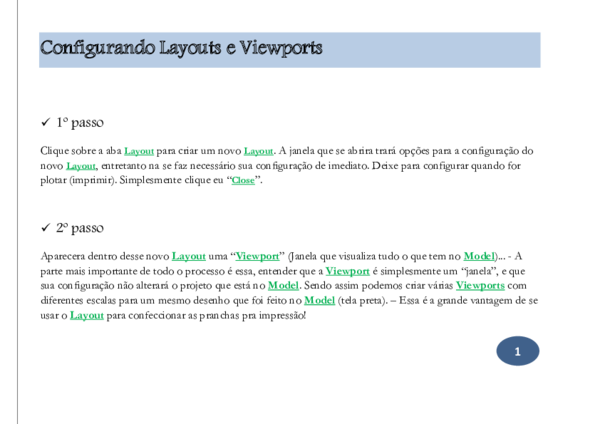 (PDF) Configurando Layouts e Viewports