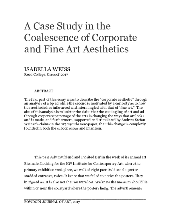 (PDF) A Case Study in the Coalescence of Corporate and Fine Art Aesthetics