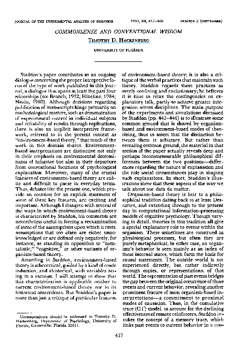 (PDF) Commonsense and conventional wisdom | Tim Hackenberg - Academia.edu