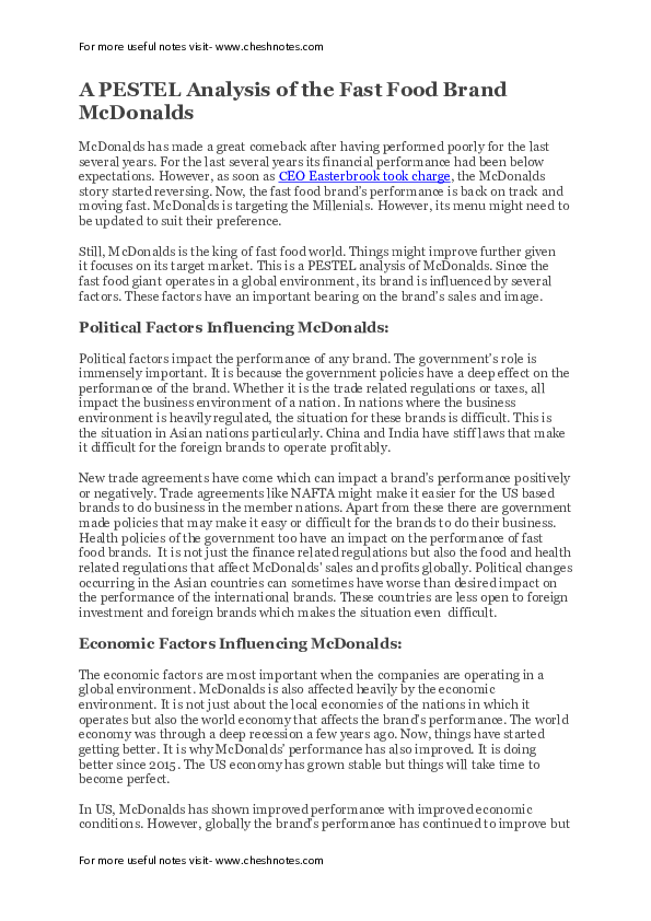 (PDF) PESTEL Analysis of McDonalds.pdf (PDF) PESTEL Analysis of McDonalds.pdf