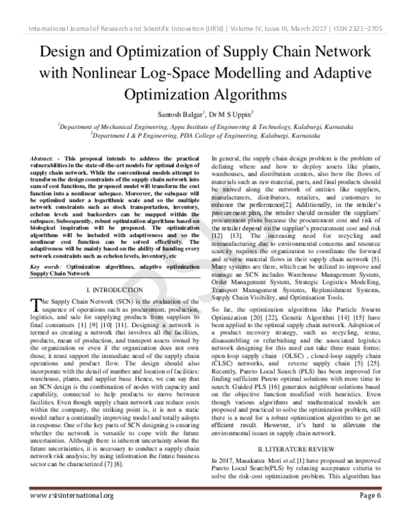 (PDF) Design and Optimization of Supply Chain Network with Nonlinear ...