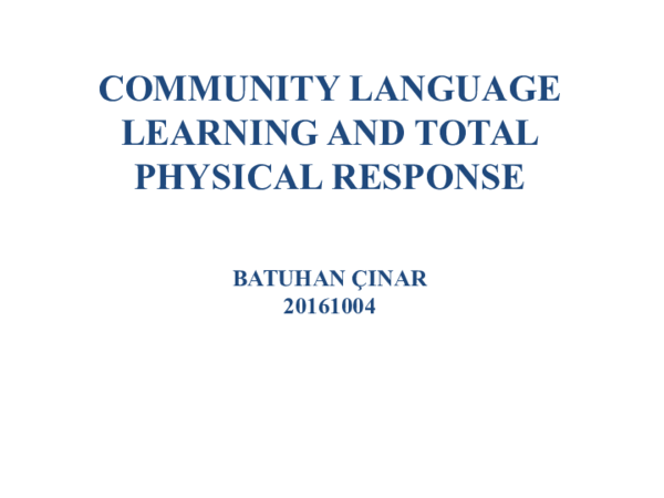 (PPT) Community Language Learning Total Physical Response