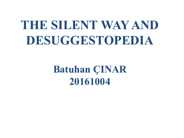 (PPT) Silent Way Desuggestopedia