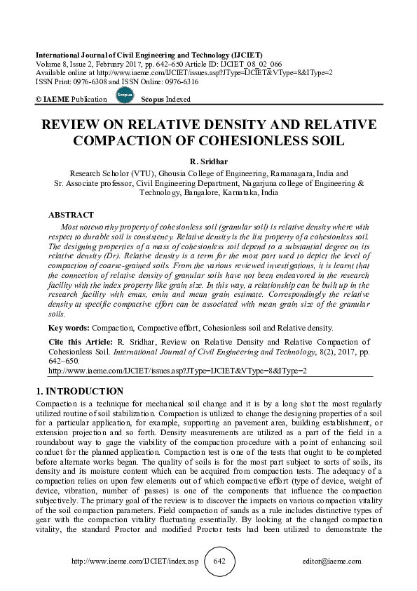 (PDF) REVIEW ON RELATIVE DENSITY AND RELATIVE COMPACTION OF ...