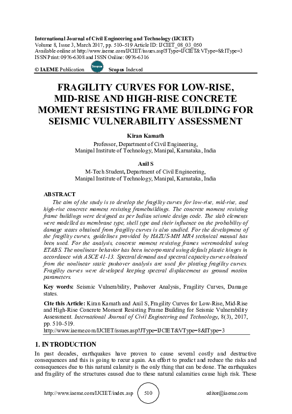 (PDF) FRAGILITY CURVES FOR LOW-RISE, MID-RISE AND HIGH-RISE CONCRETE ...