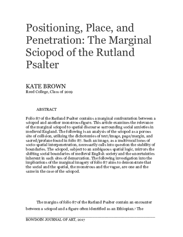 (PDF) Positioning, Place, and Penetration: The Marginal Sciopod of the ...