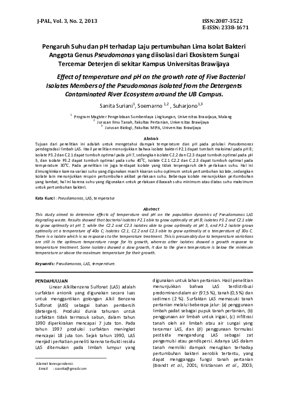 (PDF) Effect of temperature and pH on the growth rate of Five Bacterial ...