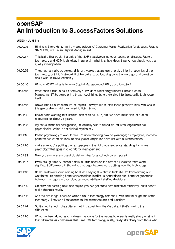 (PDF) OpenSAP sf1 Week 1 Transcript (1)