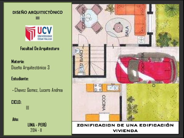 (PDF) ZONIFICACION DE UNA EDIFICACIÓN VIVIENDA DISEÑO ARQUITECTÒNICO III Materia