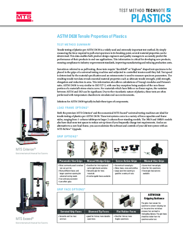 (PDF) ASTM D638 Tensile Properties of Plastics