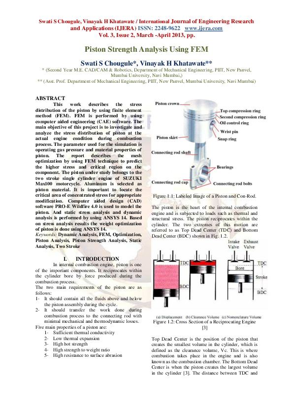 (PDF) Piston Strength Analysis Using FEM .pdf