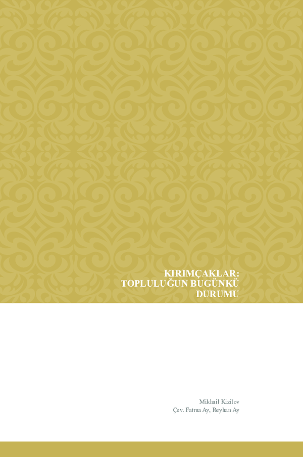 (PDF) Kırımçaklar: Topluluğun Bugünkü Durumu” [The Krymchaks: Current ...