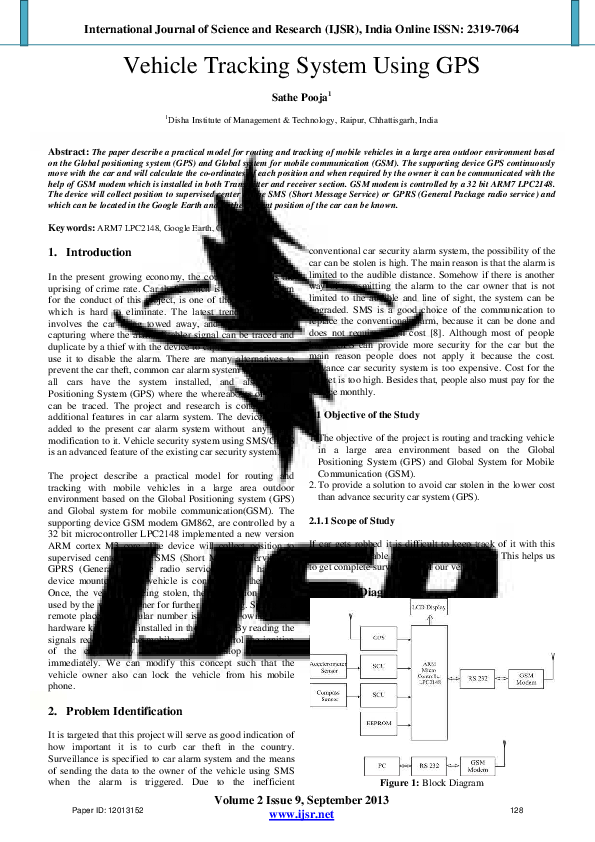 (PDF) Vehicle Tracking System Using GPS | Ayushi Srivastava - Academia.edu