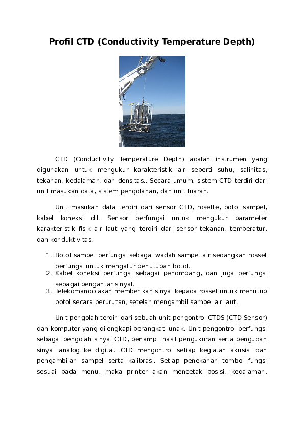 (DOC) Profil CTD (Conductivity Temperature Depth