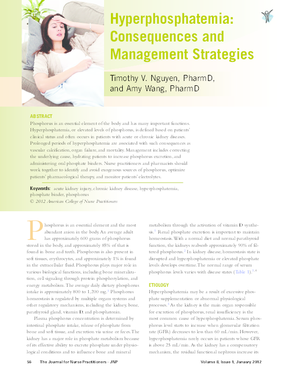 (PDF) Hyperphosphatemia: Consequences and Management Strategies