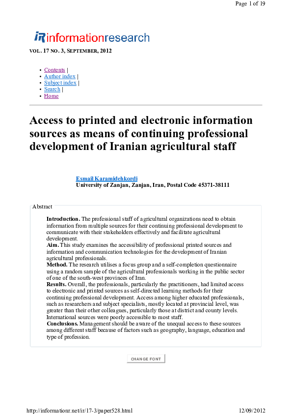 (PDF) Access to printed and electronic information sources as means of ...