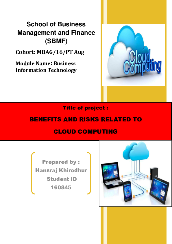 (PDF) BENEFITS AND RISKS RELATED TO CLOUD COMPUTING