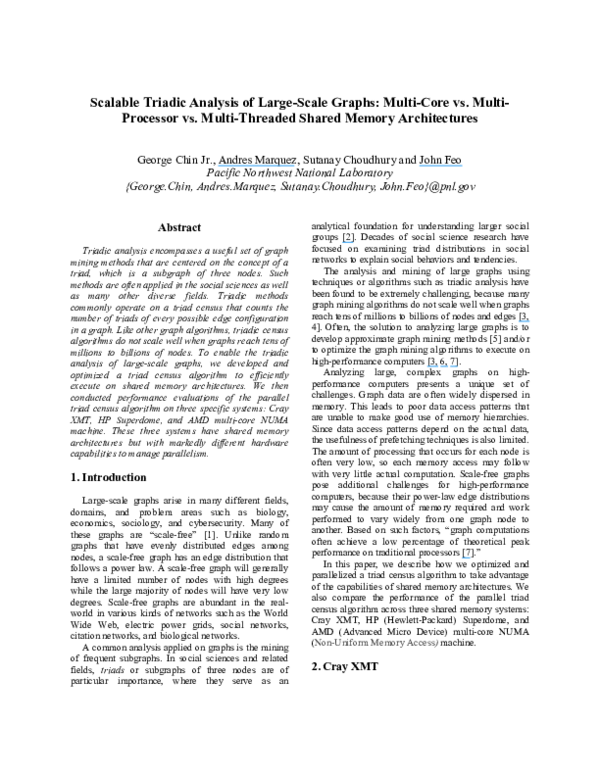 Pdf Triadic Analysis Of Large Graphs On Parallel Systems