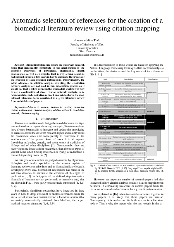 (PDF) Automatic selection of references for the creation of a ...