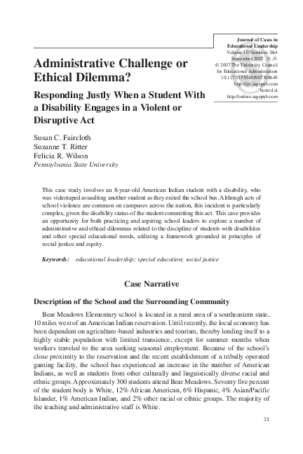 (PDF) Administrative Challenge or Ethical Dilemma? Responding Justly ...