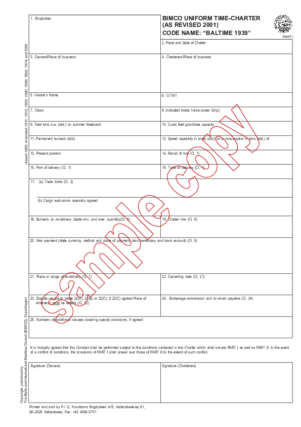 (PDF) BIMCO UNIFORM TIME-CHARTER (AS REVISED 2001) CODE NAME: " BALTIME ...