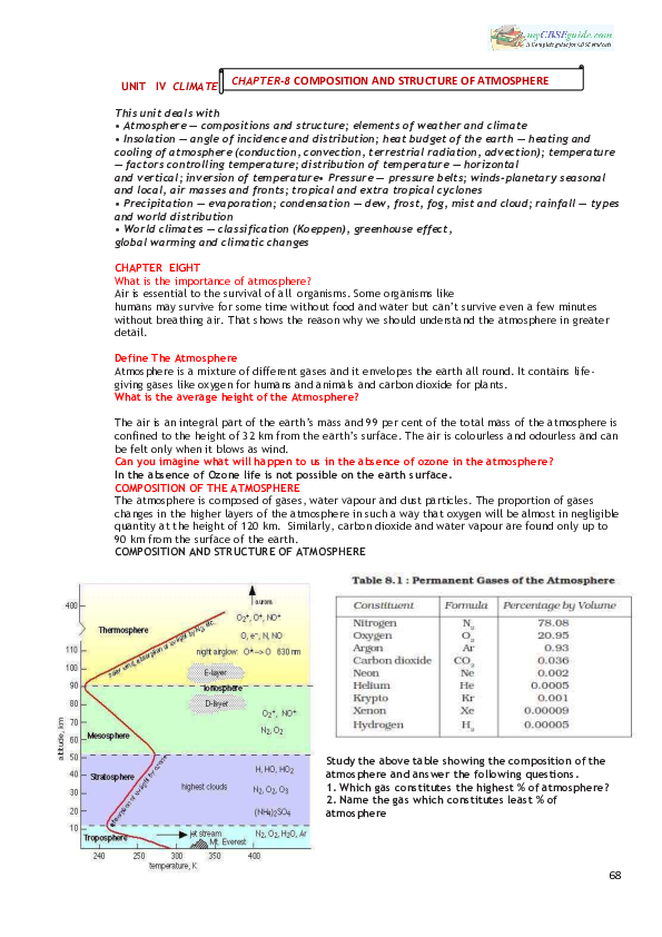(PDF) Geography notes 08 composition and structure of the atmosphere