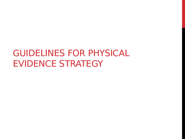 (PPT) Guidelines for physical evidence strategy
