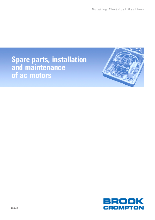 (PDF) Spare parts, installation and bearing replacement for motor