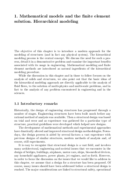 (PDF) Mathematical models and the finite element solution. Hierarchical ...