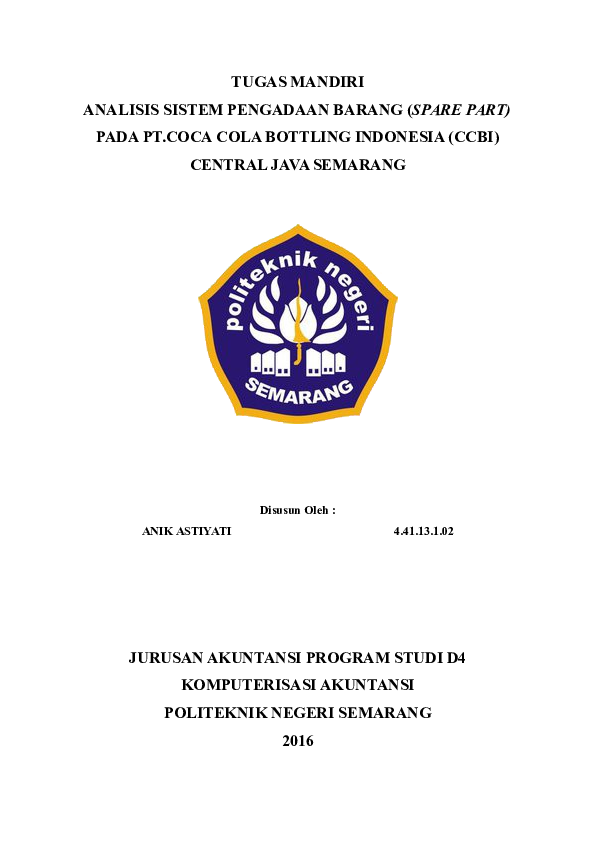 (DOC) ANALISIS SISTEM PENGADAAN BARANG (SPARE PART) PADA PT.COCA COLA ...