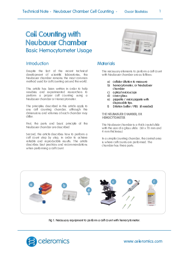 Pdf Cell Counting Neubauer Chamber