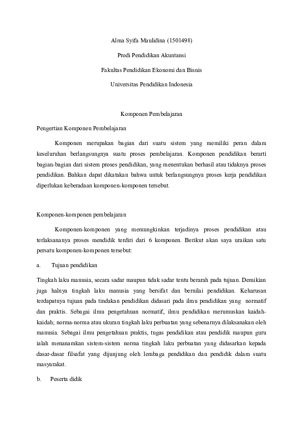 (DOC) Komponen Pembelajaran