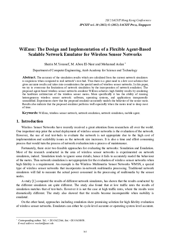 (PDF) WiEmu: The Design and Implementation of a Flexible Agent-Based Scalable Network Emulator ...