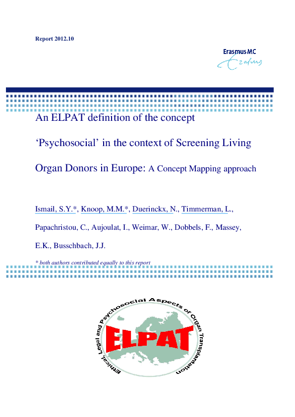 (PDF) An ELPAT definition of the concept ‘Psychosocial’ in the context ...