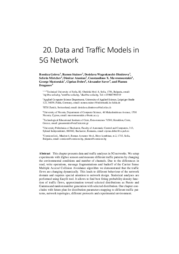 (PDF) Data and Traffic Models in 5G Network