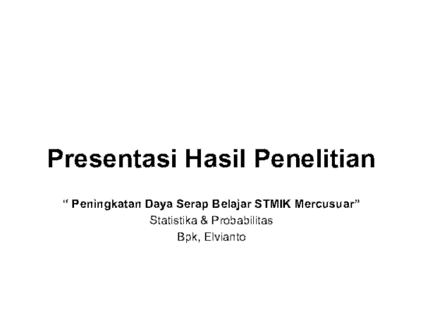 (PPT) Presentasi Hasil Penelitian