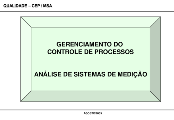 (PDF) QUALIDADE – CEP / MSA GERENCIAMENTO DO CONTROLE DE PROCESSOS ...