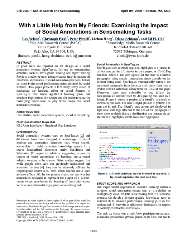 (PDF) With a little help from my friends (examining the impact of social annotations in ...