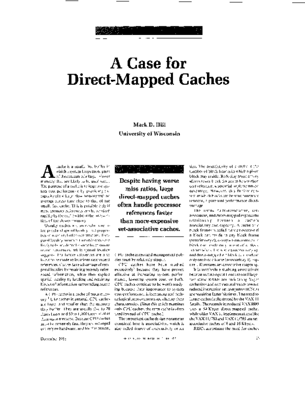 (PDF) A case for direct-mapped caches