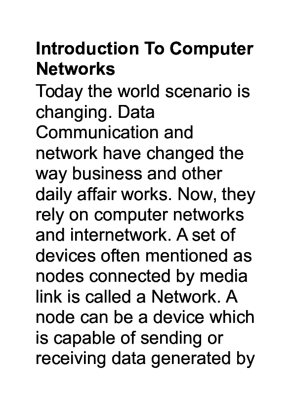 (DOC) Introduction To Computer Networks