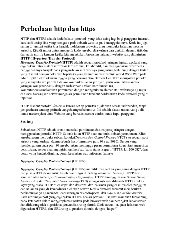 (DOC) Perbedaan http dan https