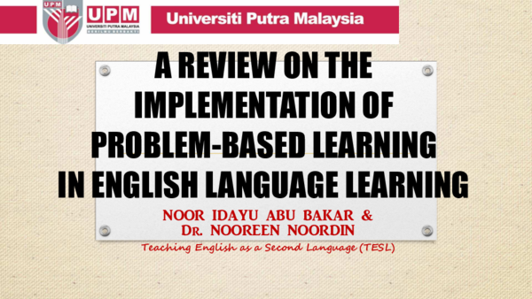 (PDF) A REVIEW ON THE IMPLEMENTATION OF PROBLEM-BASED LEARNING IN ENGLISH LANGUAGE LEARNING