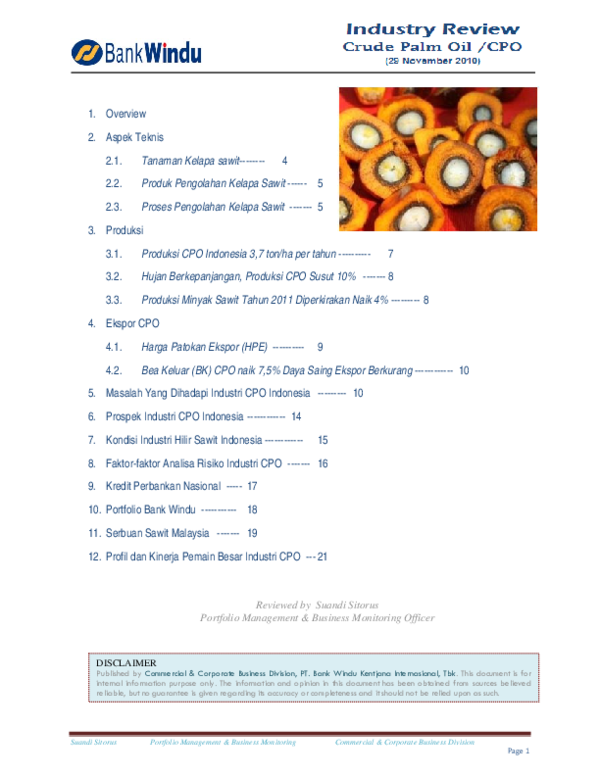 (PDF) Crude Palm Oil CPO