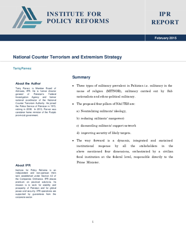 (PDF) National Counter Terrorism and Extremism Strategy