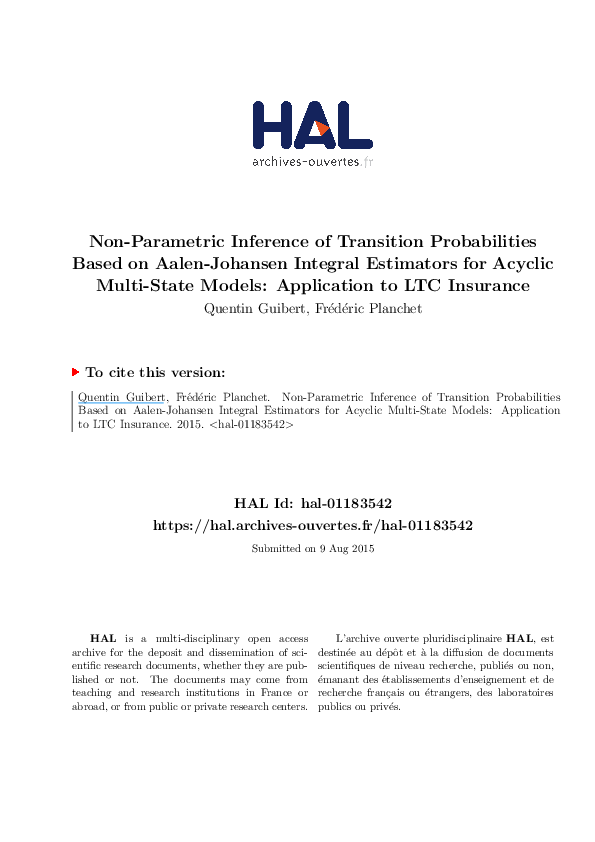 (PDF) Non-parametric inference of transition probabilities based on Aalen-Johansen integral ...