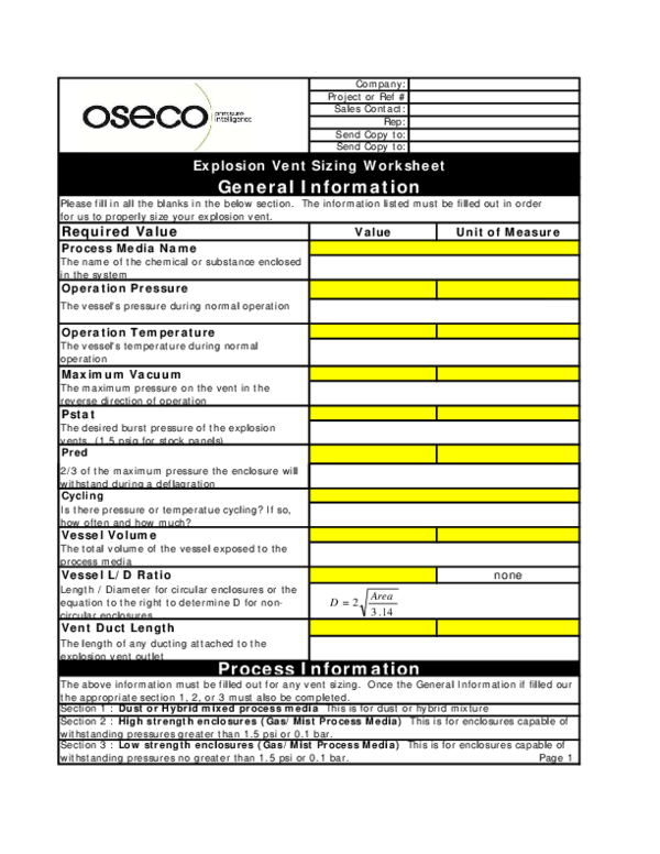 (PDF) Explosion Vent Sizing Form 1