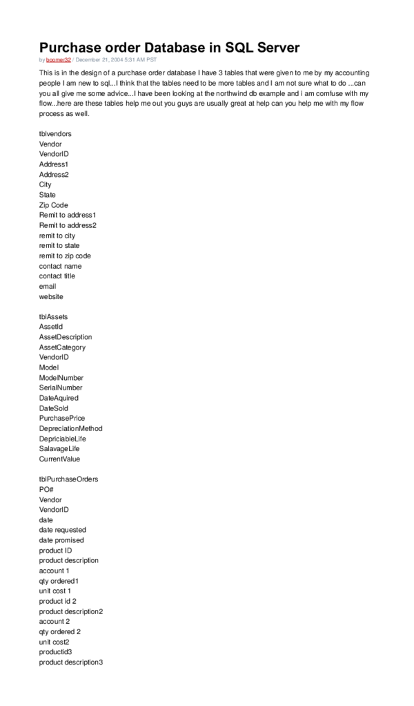 (DOC) Purchase order Database in SQL Server