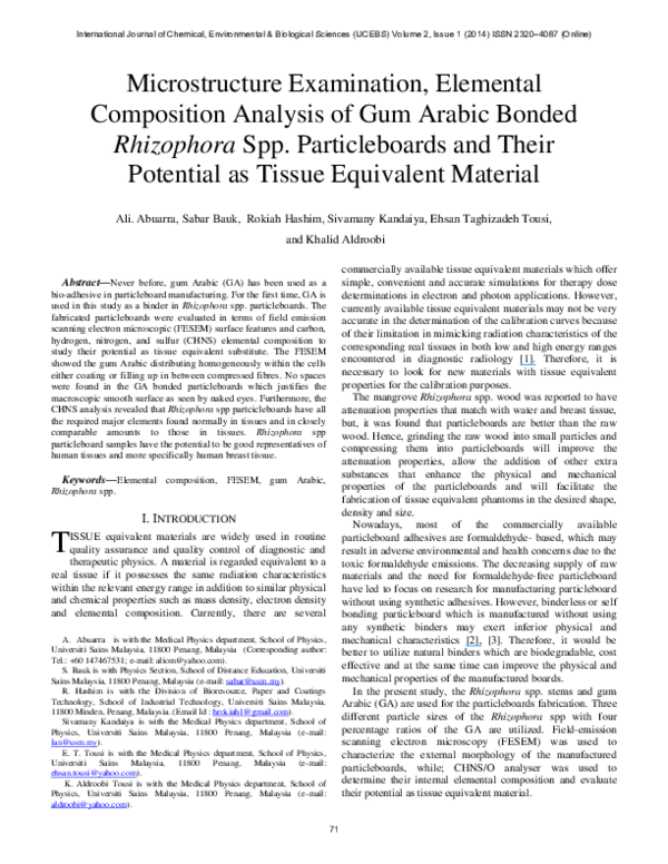 (PDF) Microstructure Examination, Elemental Composition Analysis of Gum ...
