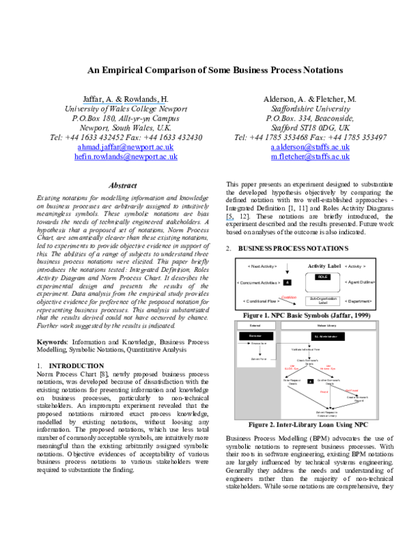 (PDF) An Empirical Comparison of Some Business Process Notations ...